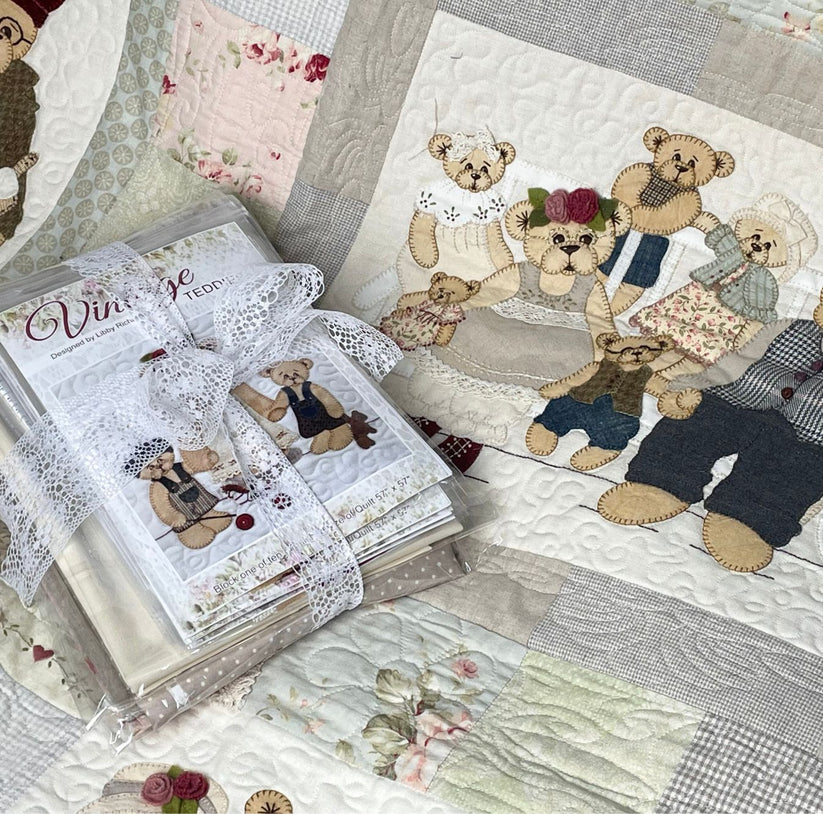 VINTAGE TEDDY APPLIQUE QUILT KIT – Artsmart craft cottage