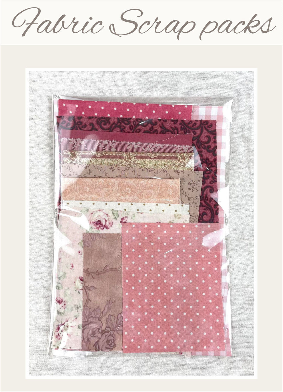 Fabric scrap pack - Pink – Artsmart craft cottage